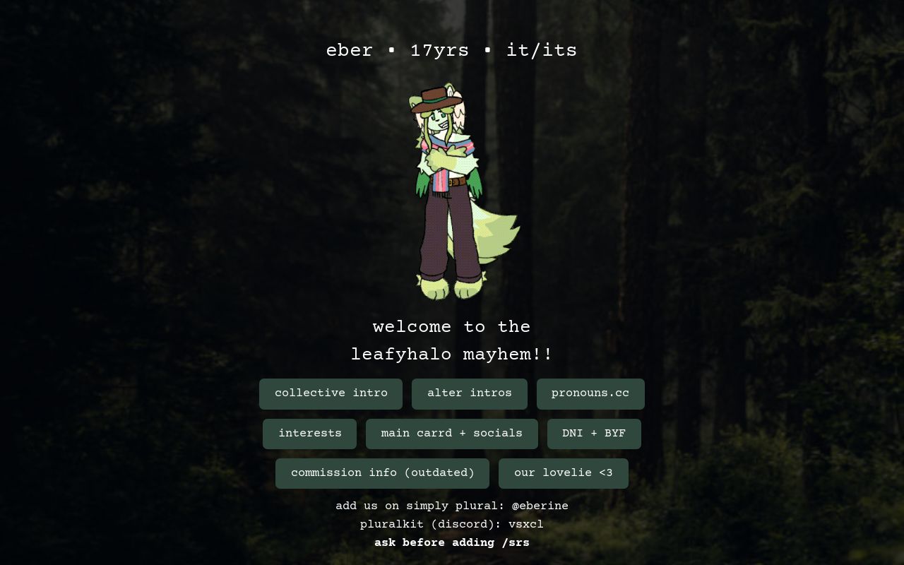 eberine’s system carrd